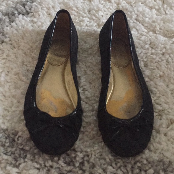 Coach | Shoes | Coach Black Ballet Flats With Gold Heel | Poshmark